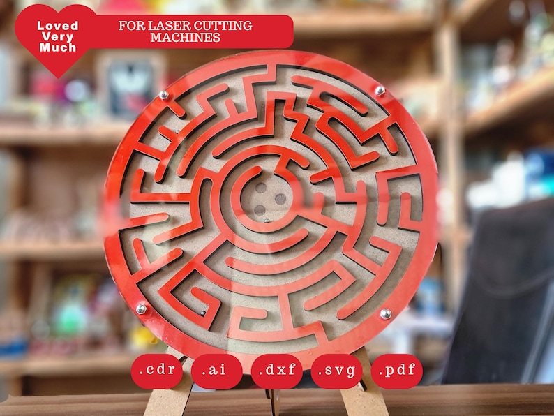 Maze Toy Design: CNC Laser Cut Files (digital Download, 30cm Diameter ...