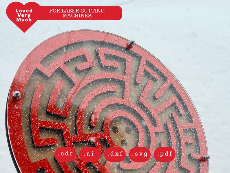 Maze Toy Design: CNC Laser Cut Files (digital Download, 30cm Diameter ...