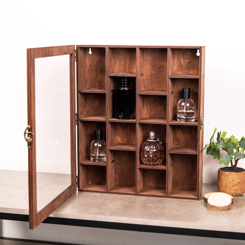 Perfume Display Cabinet, Wall Mounted Cabinet With Glass Doors, Perfume ...