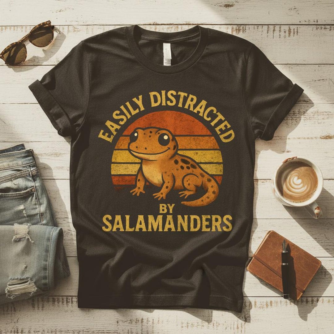 Easily Distracted by Salamanders, Funny Salamander Lover PNG, Retro ...