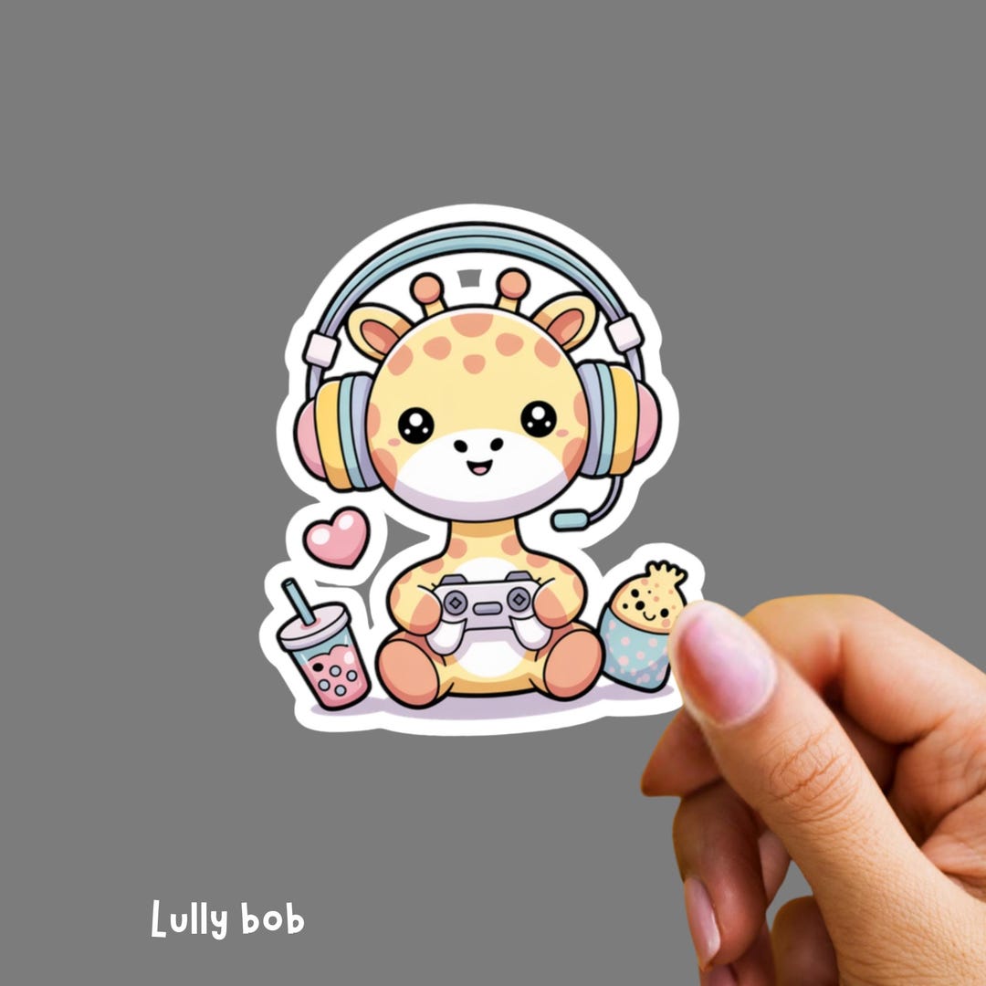 Cute Giraffe Sticker • Funny Giraffe Lover Gift • Kawaii Giraffe Vinyl ...