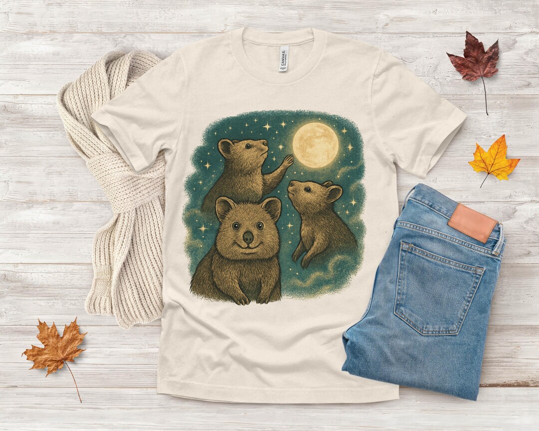 Three Quokka Moon Shirt, Funny Quokka Tee, Vintage Quokka Graphic T ...