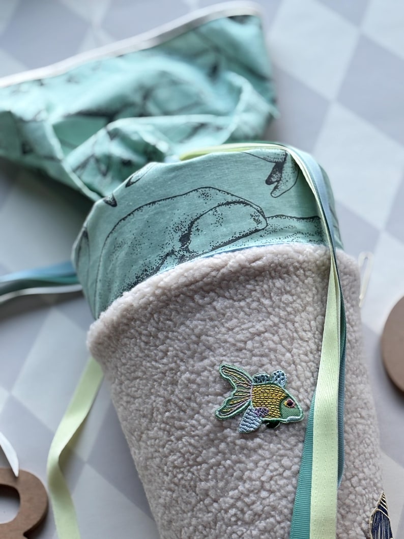 Handmade Underwater World School Cone With Felted Wool Trim and Cuddly ...