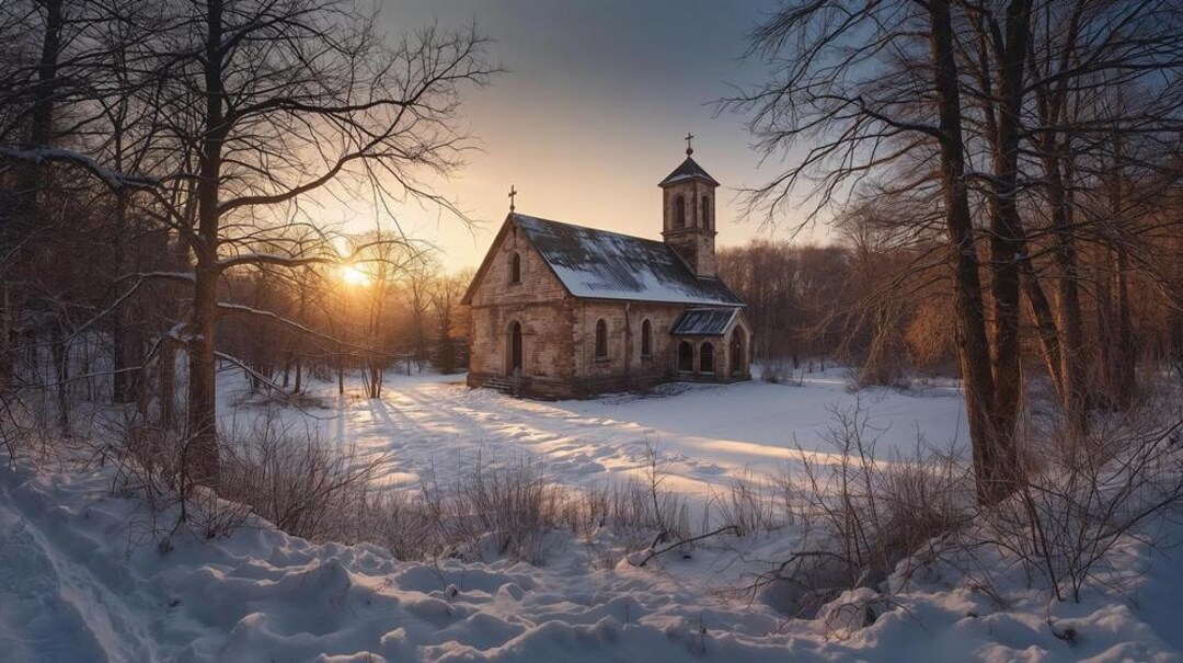 Vintage Old Stone Church Print Digital Download - Etsy