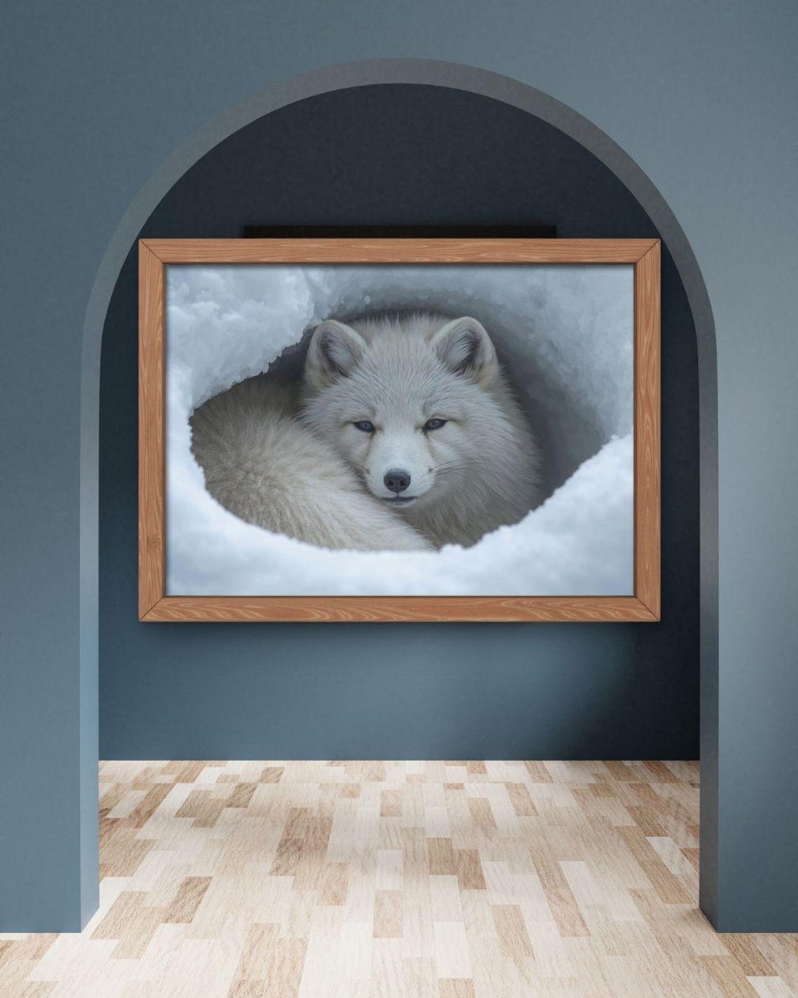 Arctic Fox in Snow Den Winter Print (digital Download) - Etsy