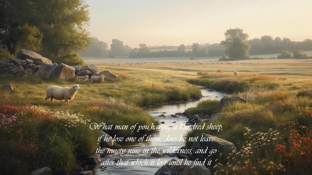 Religious Scripture With Sheep in the Field Digital Download Print - Etsy