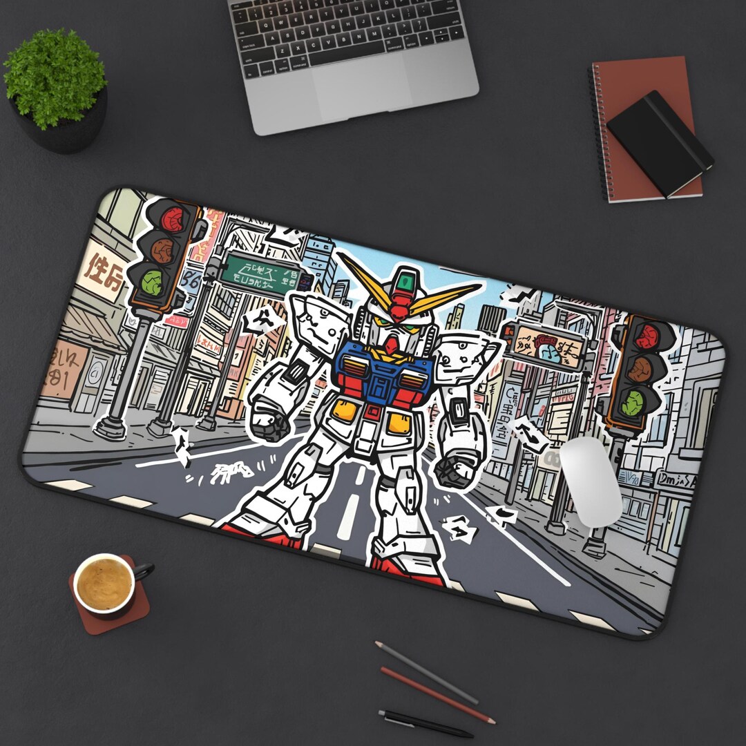 Gundam Urban Mech Gaming Mouse Pad: Cartoon Doodle Desk Mat - Etsy