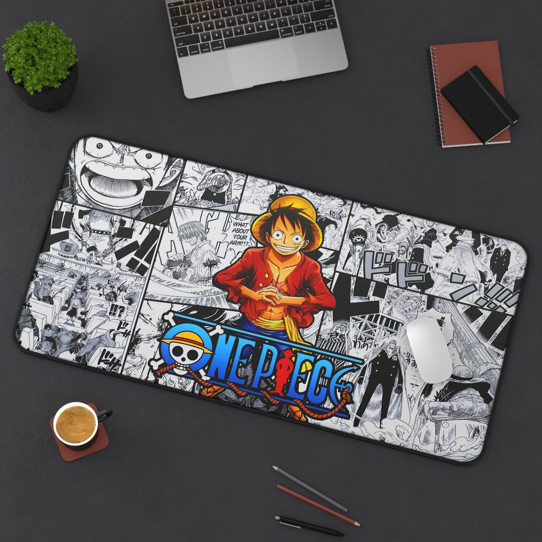 Monkey D. Luffy Desk Pad | One Piece Comic Collage Gaming Surface - Etsy