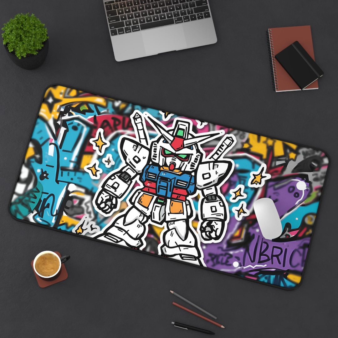 Gundam Graffiti Mecha Gaming Mouse Pad: Cartoon Doodle Desk Mat - Etsy