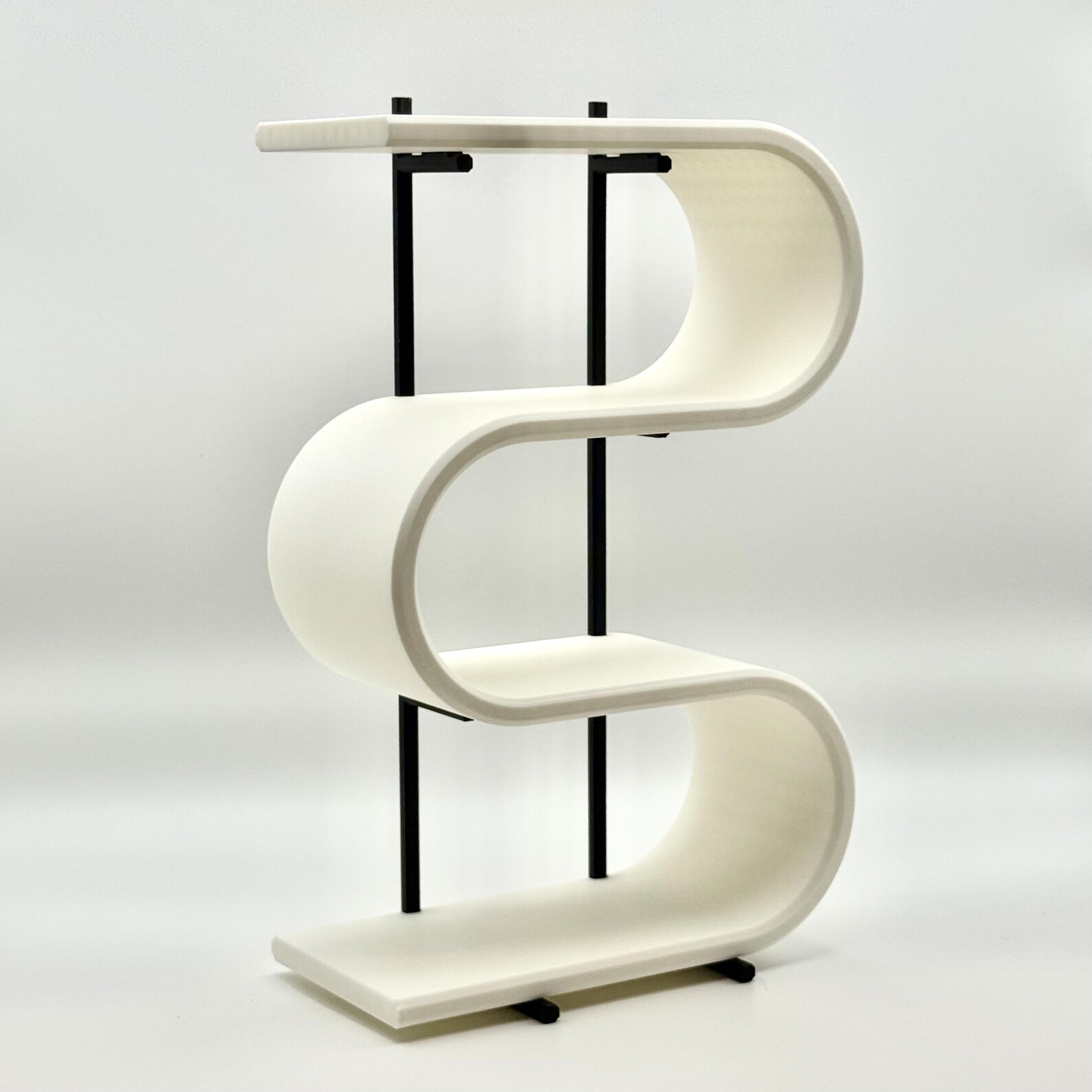 Curved Display Shelf 4-tier - 9.5" 3D Printed Stand for Collectibles ...