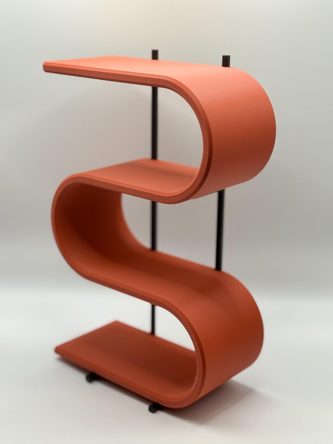 Curved Display Shelf 4-tier - 9.5" 3D Printed Stand for Collectibles ...