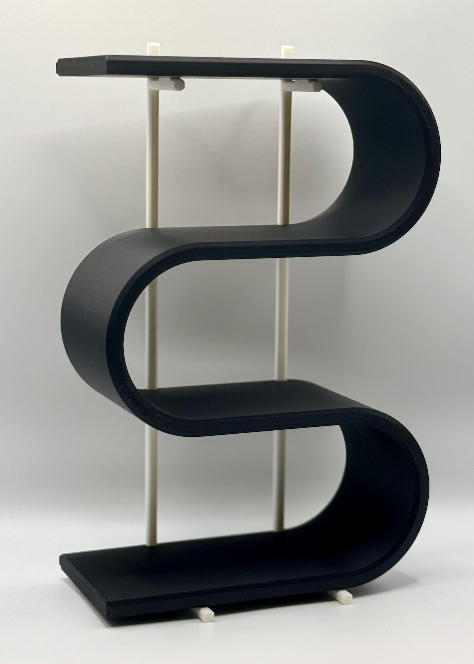 Curved Display Shelf 4-tier - 9.5" 3D Printed Stand for Collectibles ...
