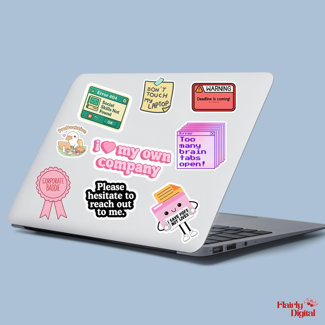Pegatinas digitales de trabajo, paquete de pegatinas digitales ...