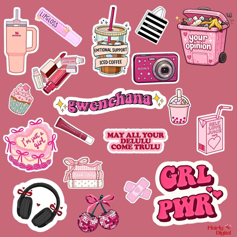 Pink Aesthetic Stickers - Etsy