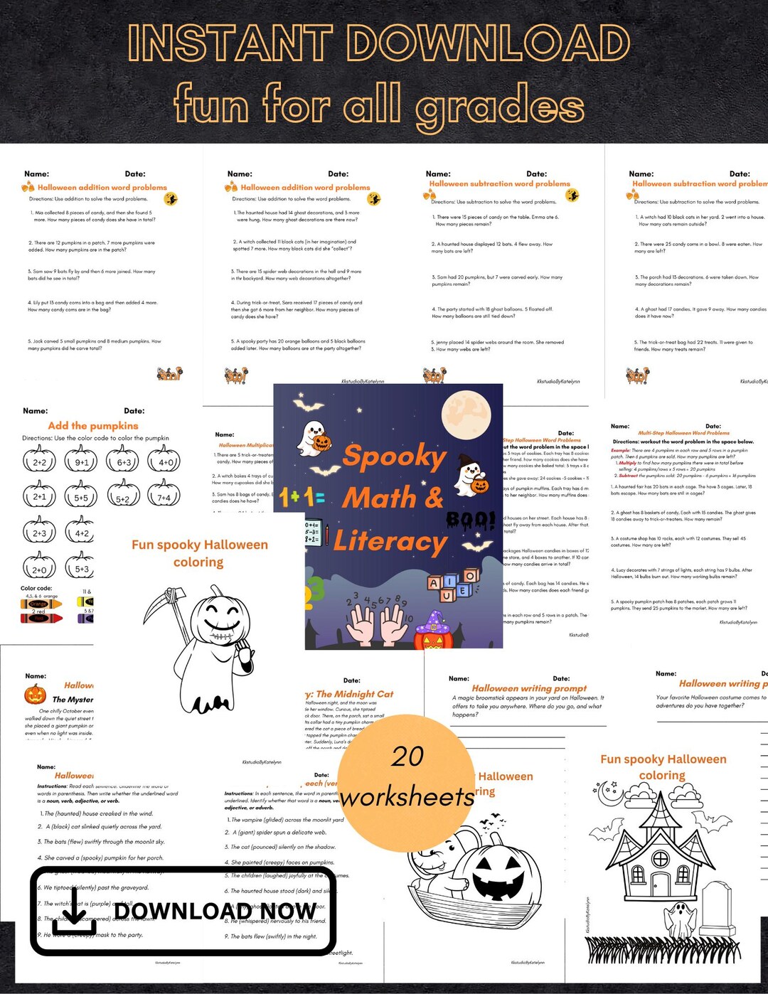Halloween Classroom Activities Bundle | Printable Halloween Worksheets ...