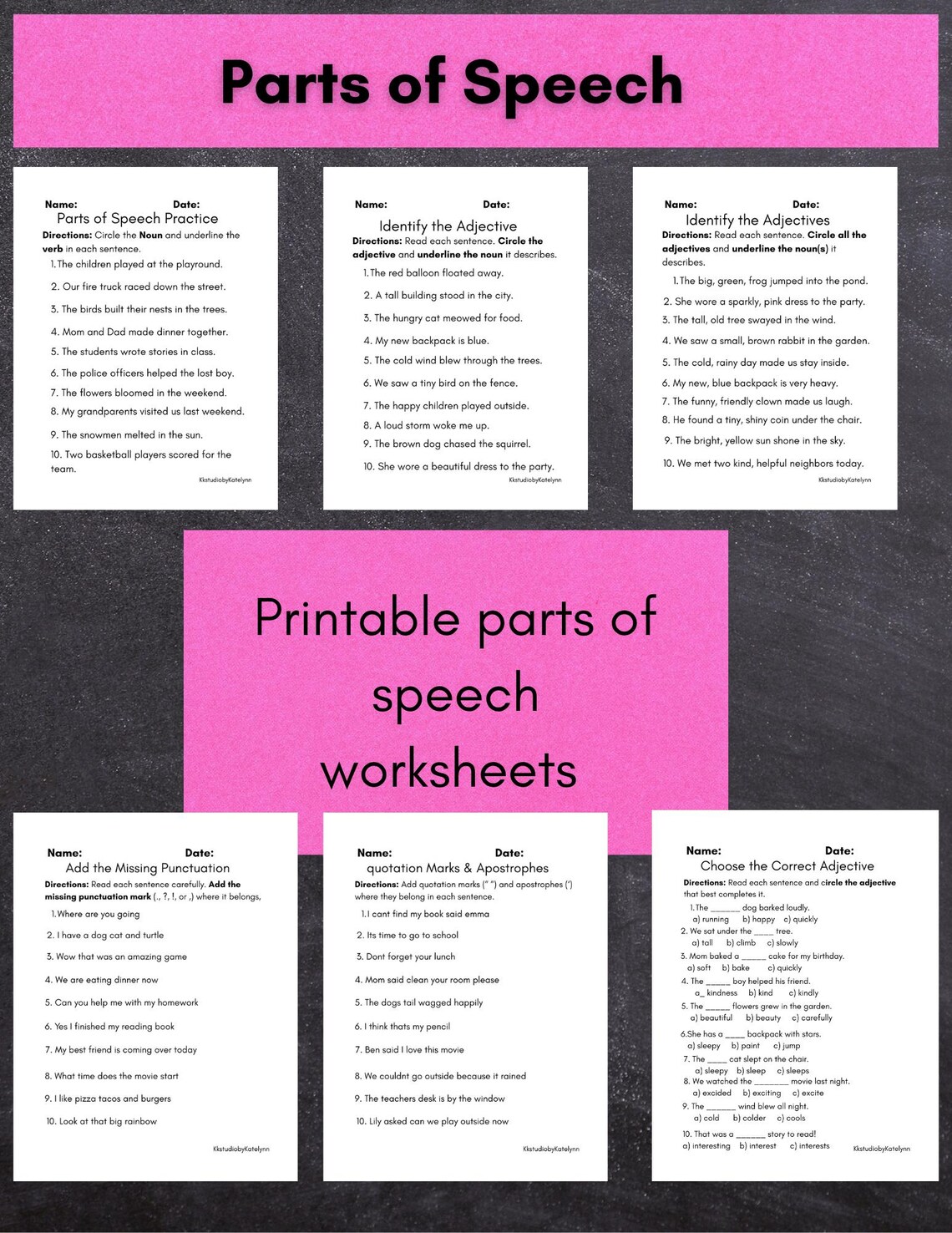 2nd–3rd Grade English Grammar & Reading Comprehension Worksheets ...