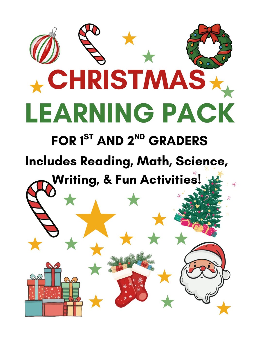 Christmas Edition Worksheets | 1st–2nd Grade Grammar | Holiday ELA ...