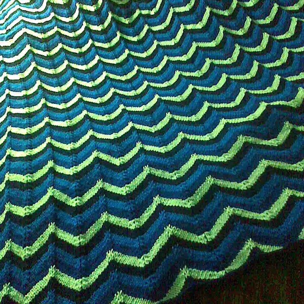 Blue Ripple Afghan - Etsy
