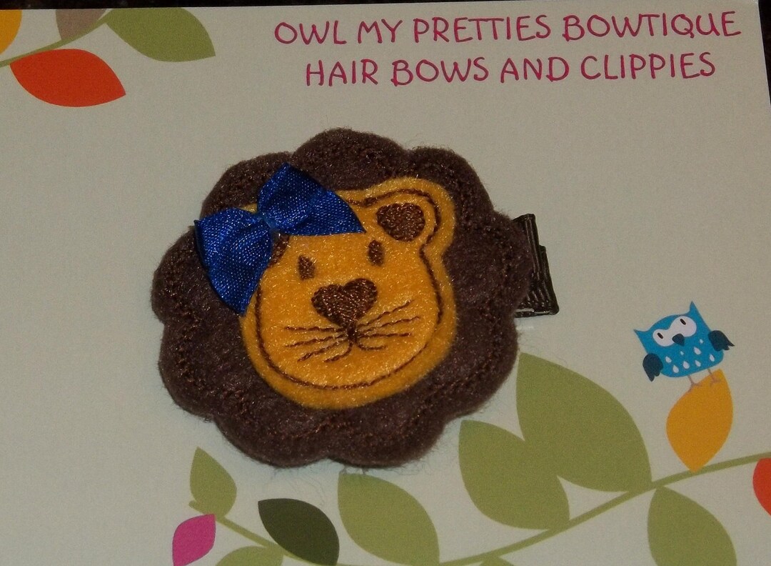 Lion Hair Clip, Brown Lion Hair Clip, Animal Hair Clips, Zoo Hair Clips ...