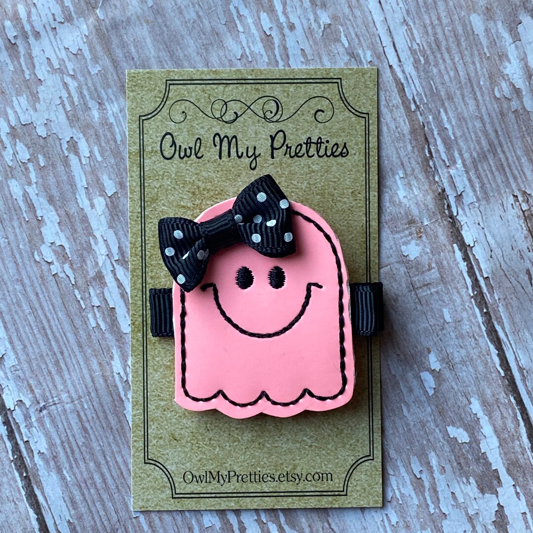 Glow in the Dark Ghost Hair Clip, Halloween Ghost Hair Clip, Pink Ghost ...