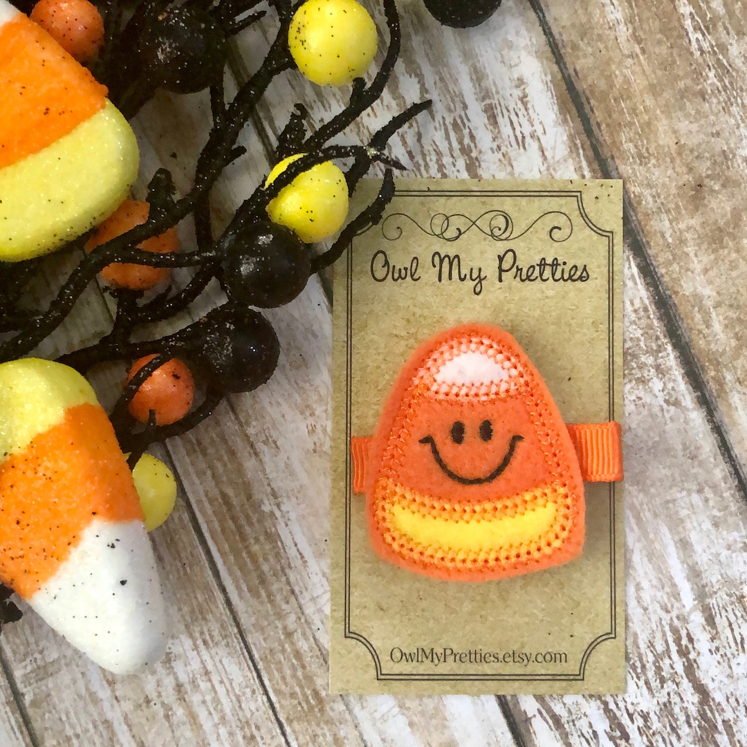 Candy Corn Hair Clip, Halloween Hair Clip, Orange Yellow Candy Hair ...