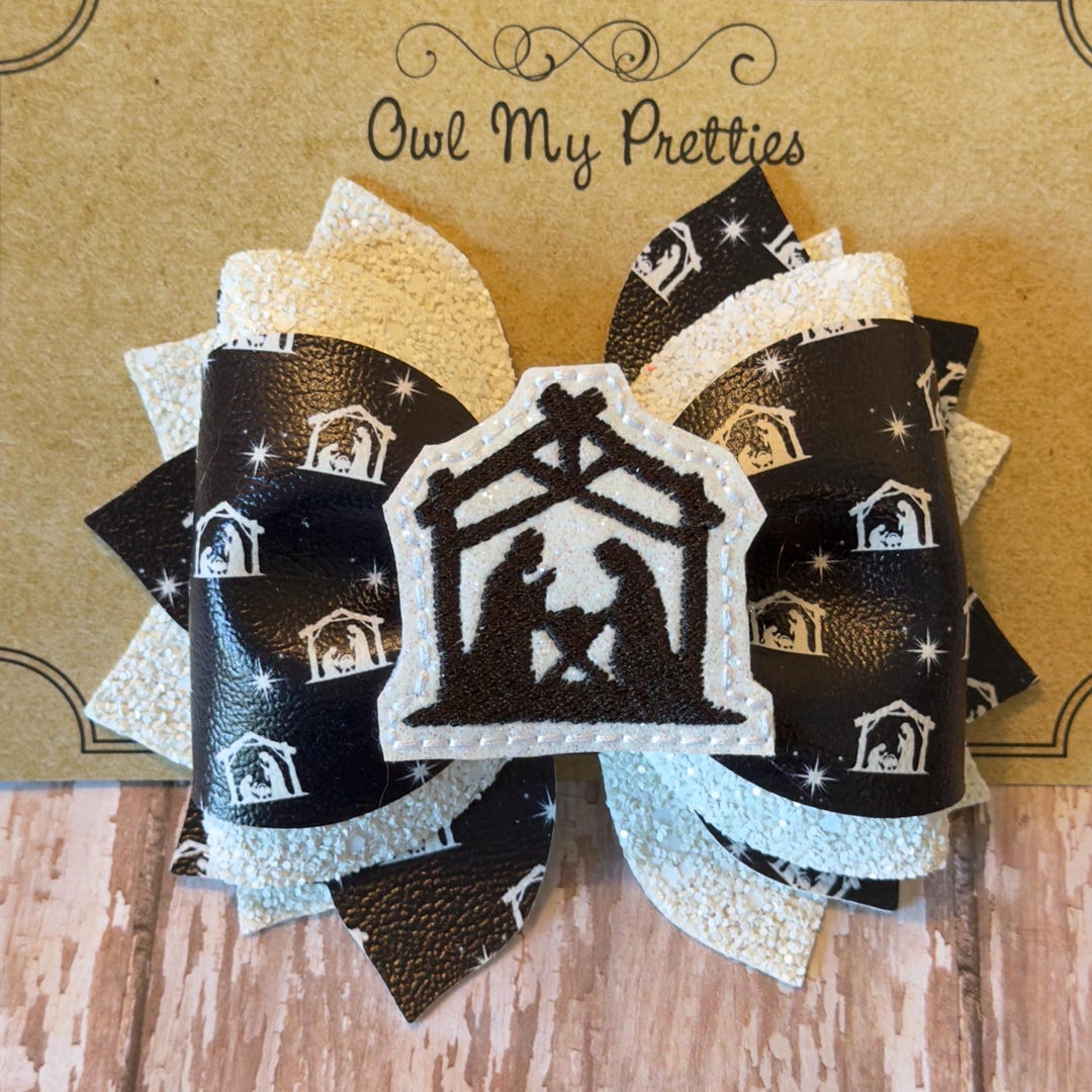 Nativity Hair Bow, Christmas Hair Bow, Religious Hair Bow, Holiday Hair ...