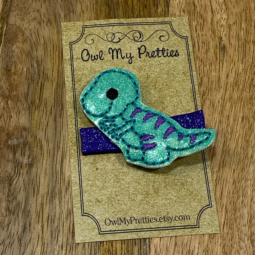 T-rex Hair Clip, Aqua Purple Dinosaur Hair Clip, Girls Hair Accessories ...