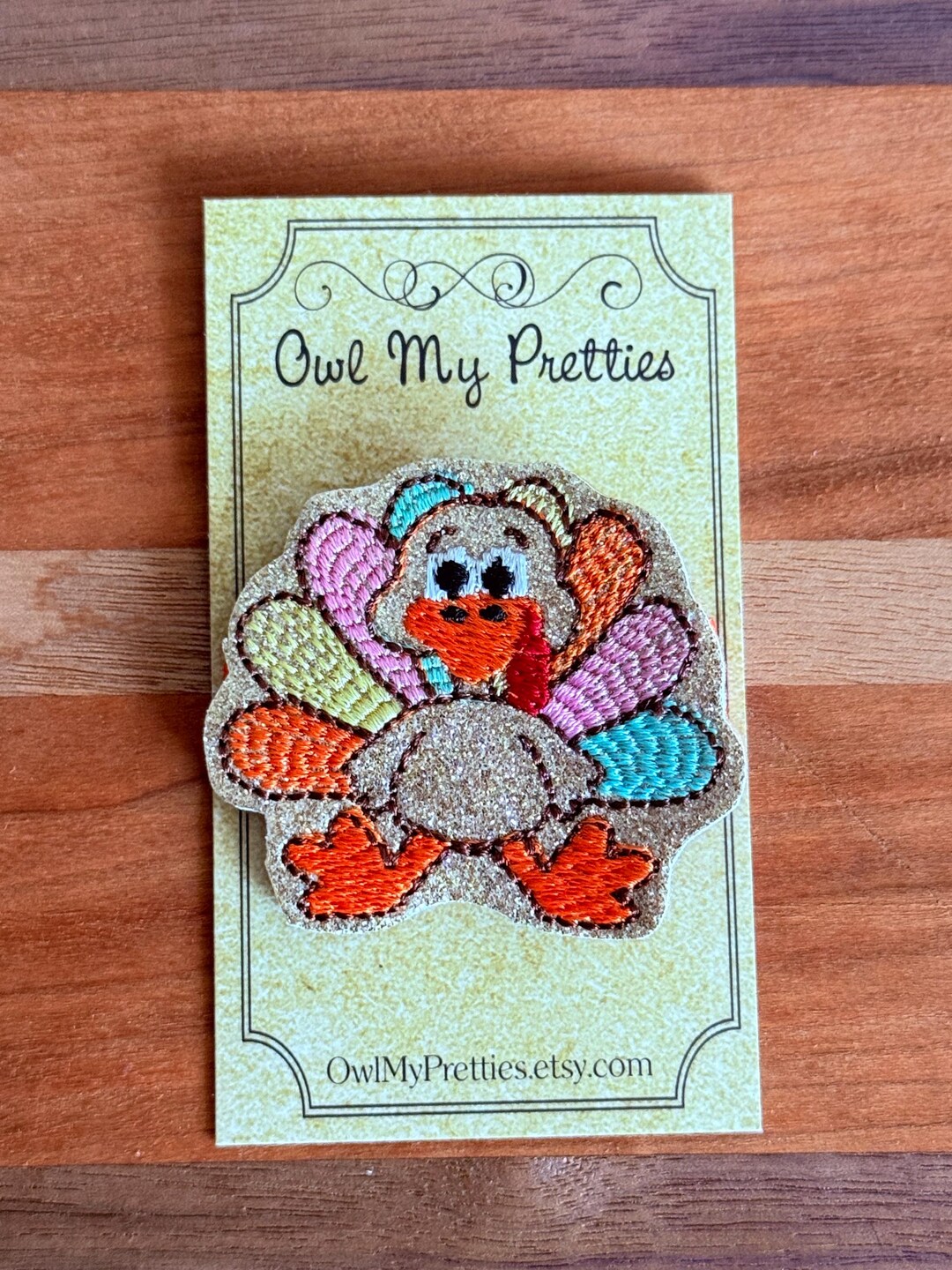 Turkey Hair Clip, Glitter Turkey Hair Clip, Thanksgiving Hair Clips ...