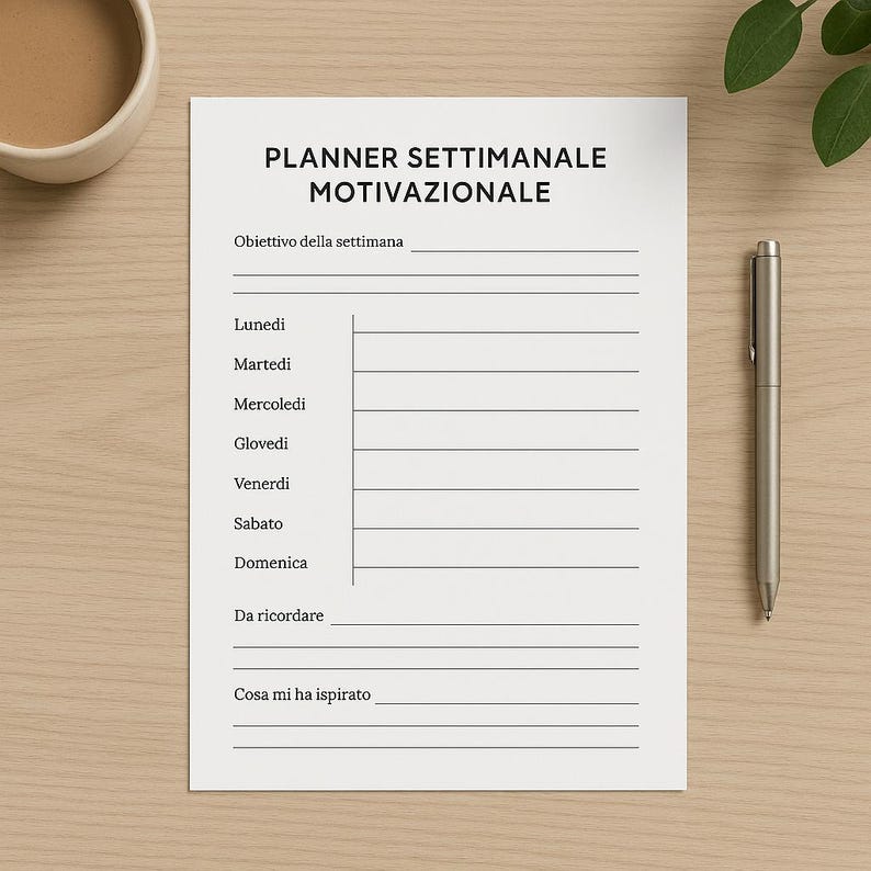 Motivational Weekly Planner | Printable PDF With Guide | Organization ...