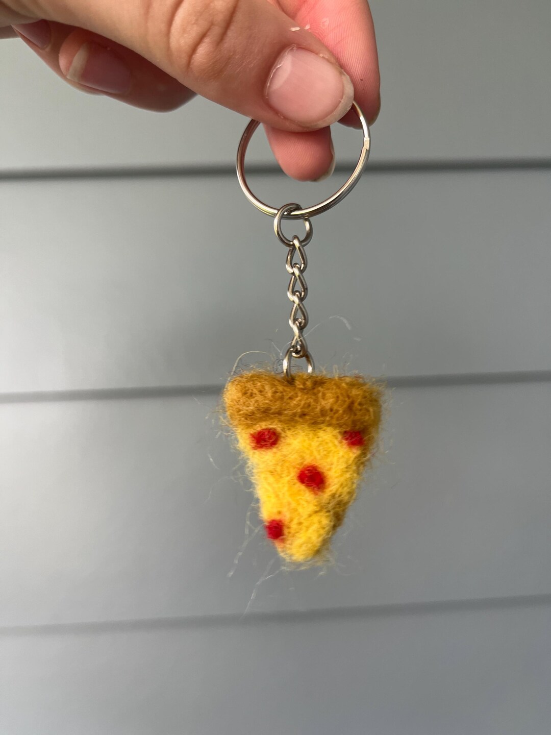 Felt Pizza Keychain, Handmade Pizza Slice Keyring, Food Accessory Gift ...