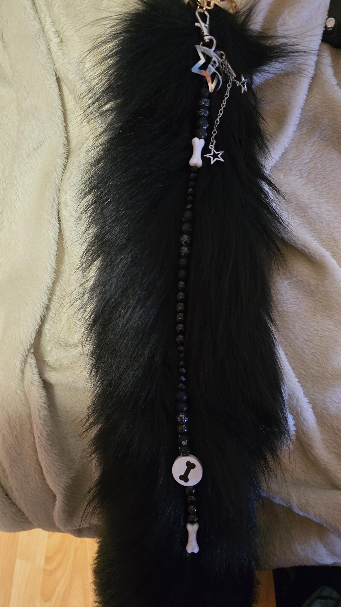 Therian Tail Charm: Beaded Kemonomimi Charm, Halloween Accessory - Etsy