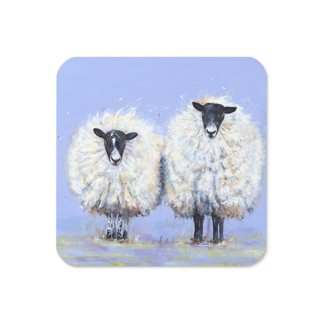 Funny Woolly Sheep Cork-back Coaster, Quirky Kitchware, Fun Farm ...