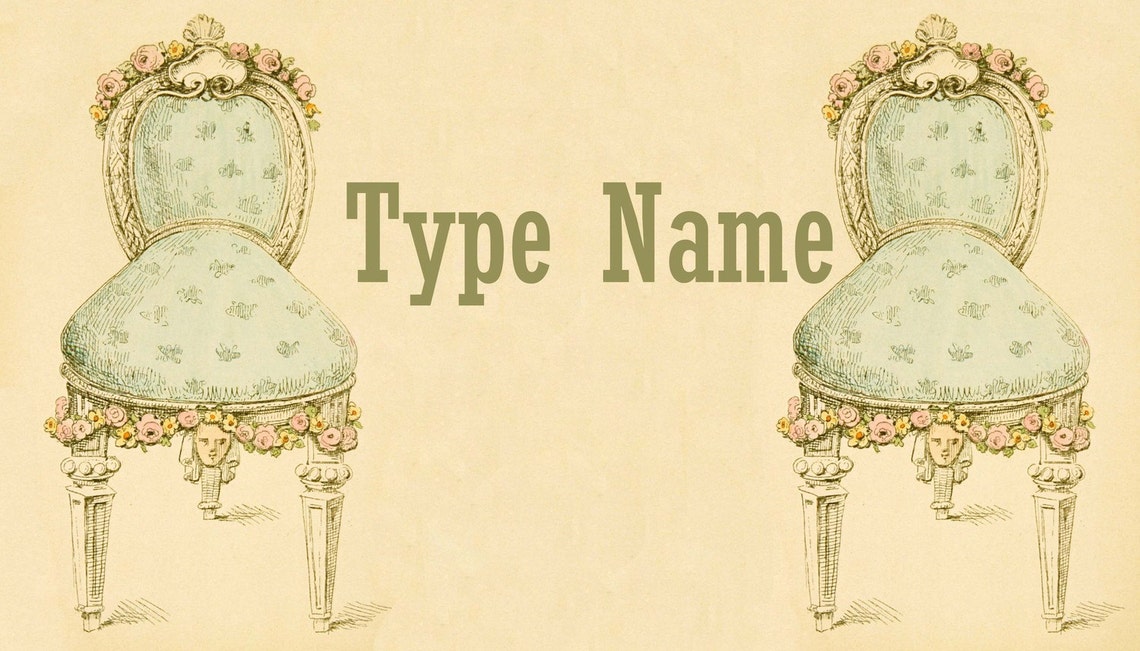 French Chairs Place Card Template - Etsy