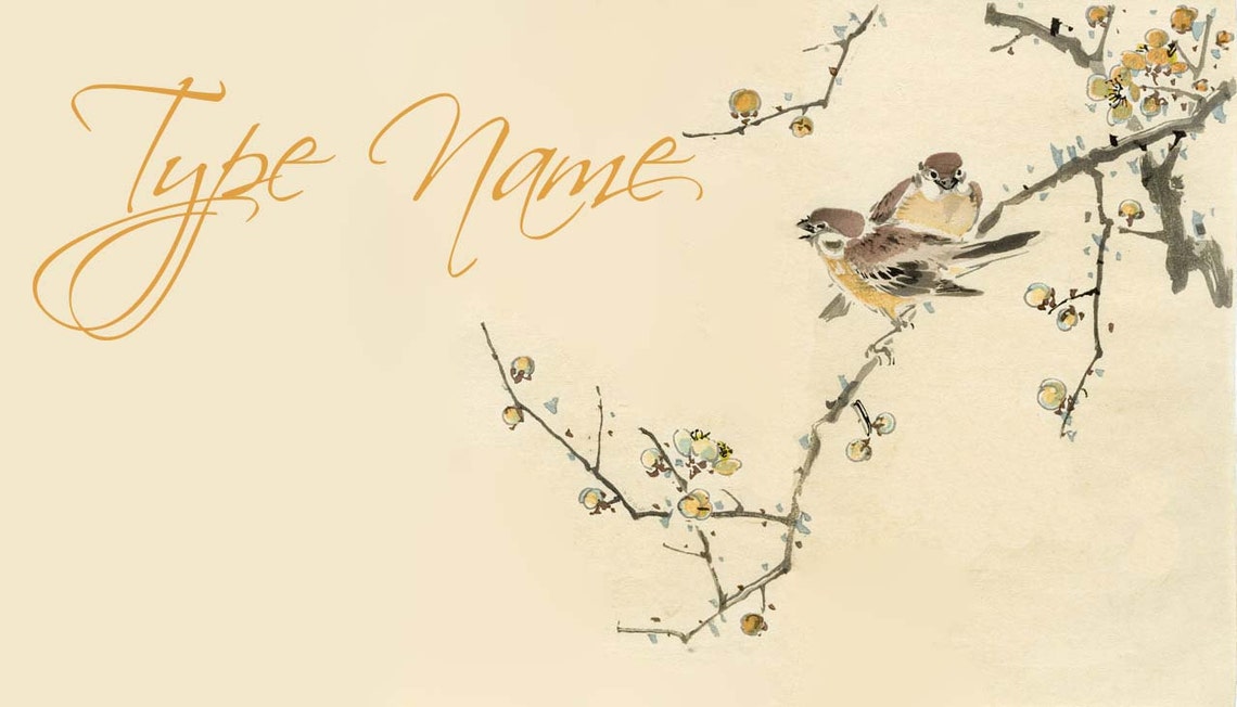 Goldfinch Place Card Template - Etsy