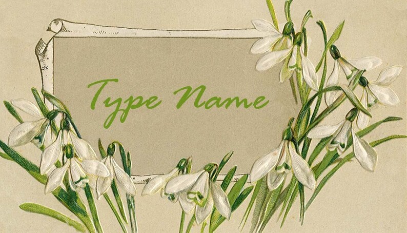 Snowdrops Place Card Template - Etsy
