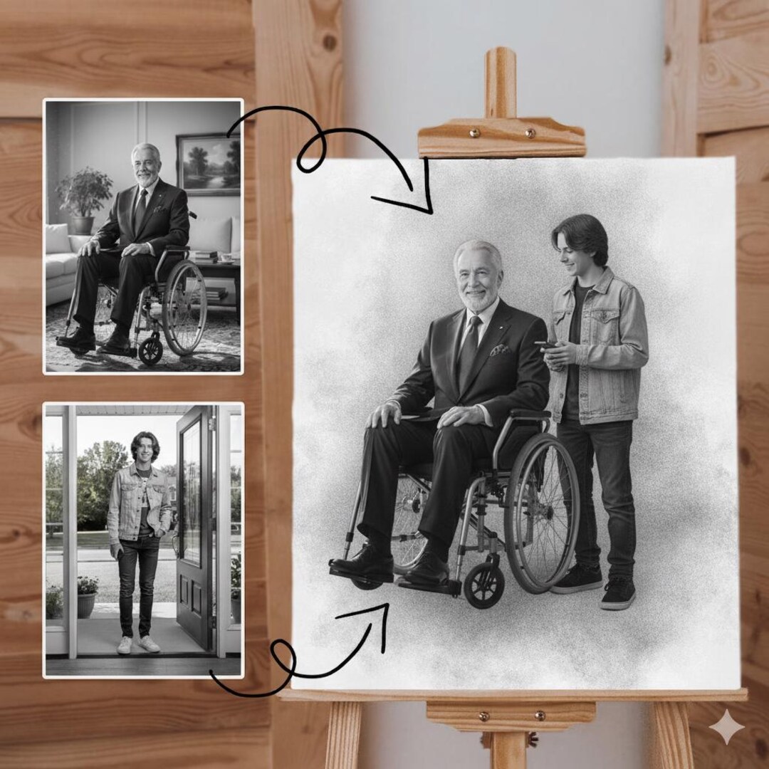 In Loving Memory Portrait | Custom Photo Composition | Digital Memorial ...