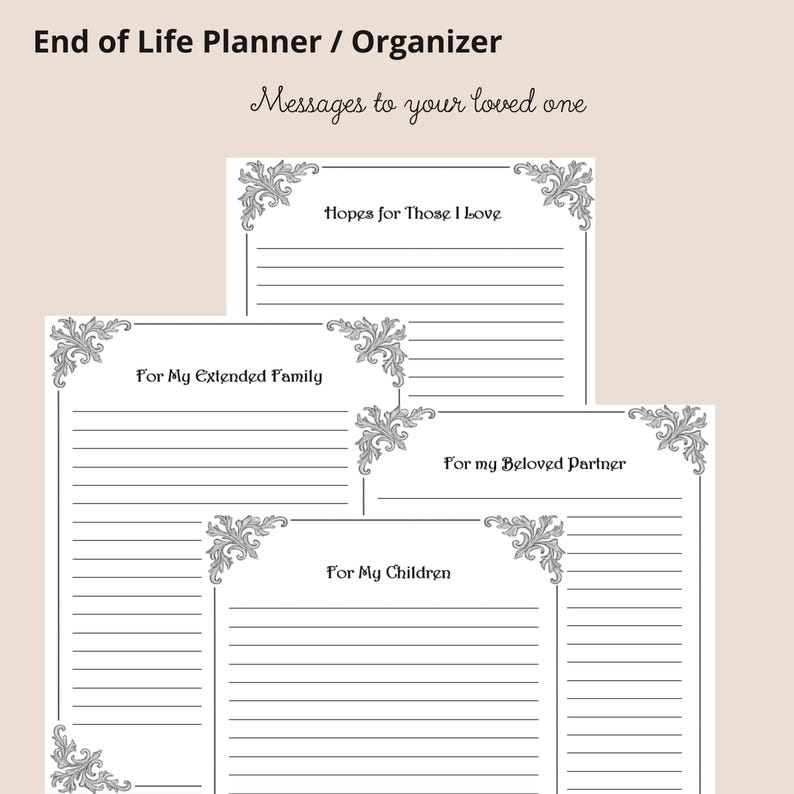 End of Life Planner Printable | Funeral & Legacy Organizer | Emergency ...
