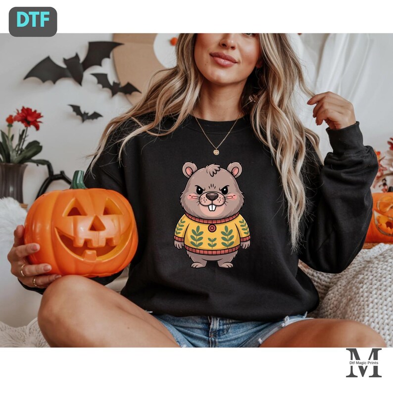 Grumpy Groundhog DTF Transfer, Winter Animal Apparel Print - Etsy