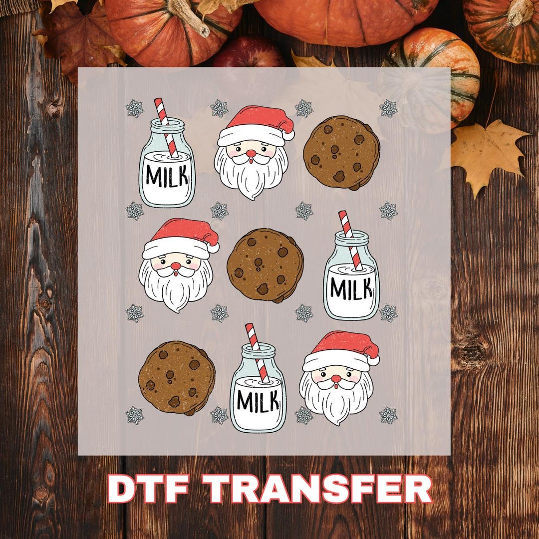 Milk and Cookies Santa DTF Transfer, Christmas Design - Etsy