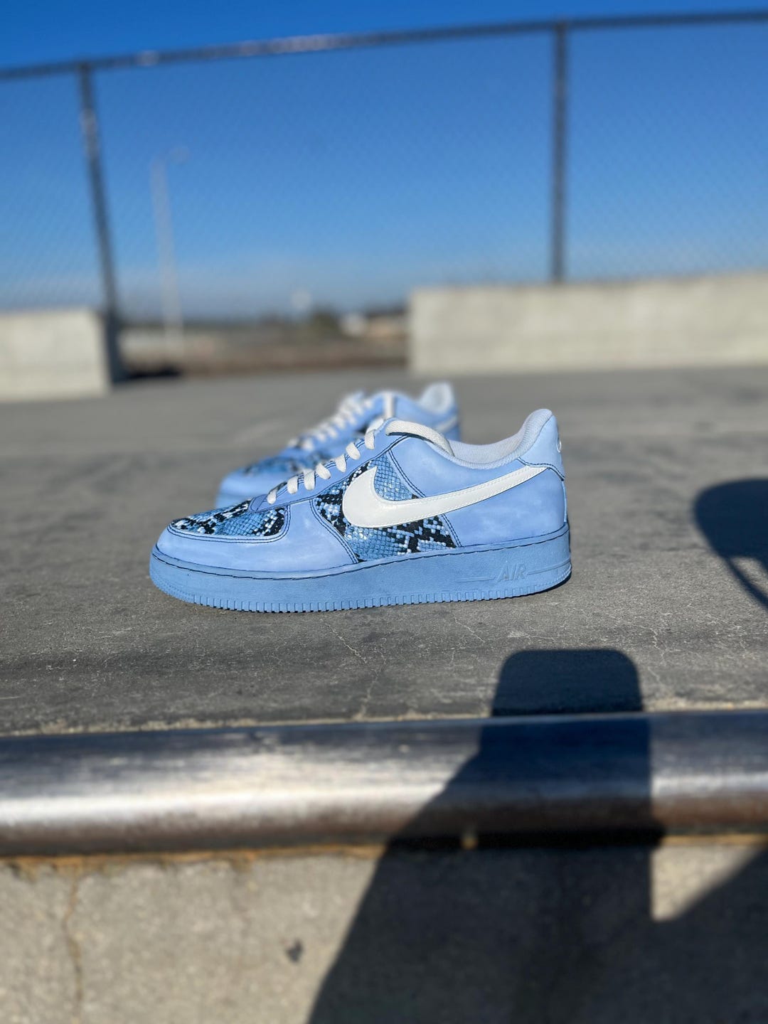 Blue Acid Wash Anaconda Air Force 1s - Etsy
