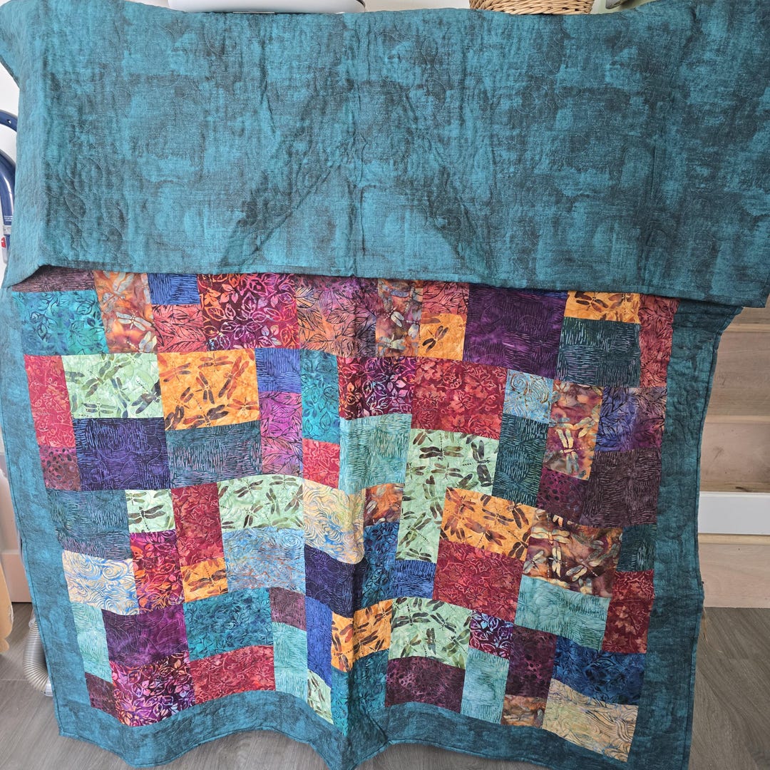 Dragonfly Patchwork Quilt, 50x68 Inches - Etsy