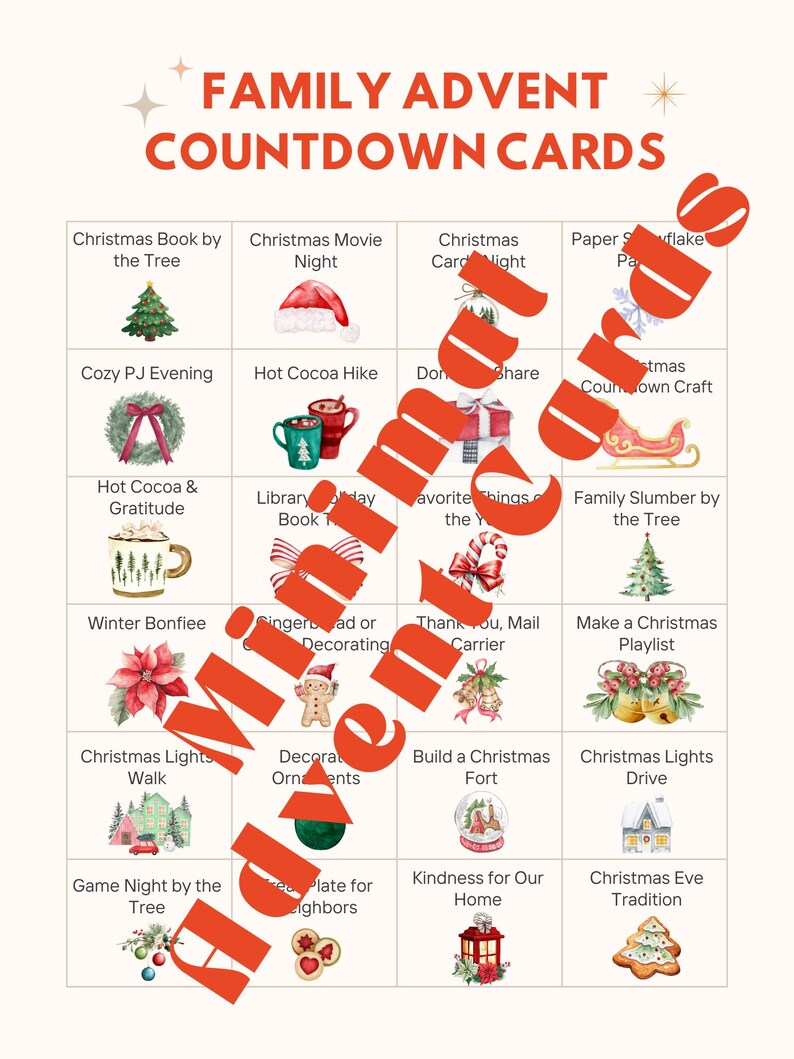 Printable Advent Activity Cards for Families | 24 Christmas Countdown ...