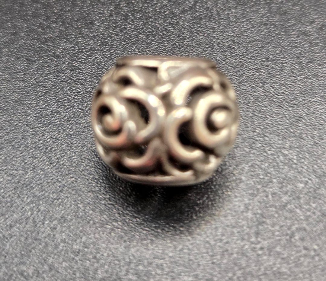 Brighton Twinkle Rose Bead Silver Finish Retired Charm Spacer ...