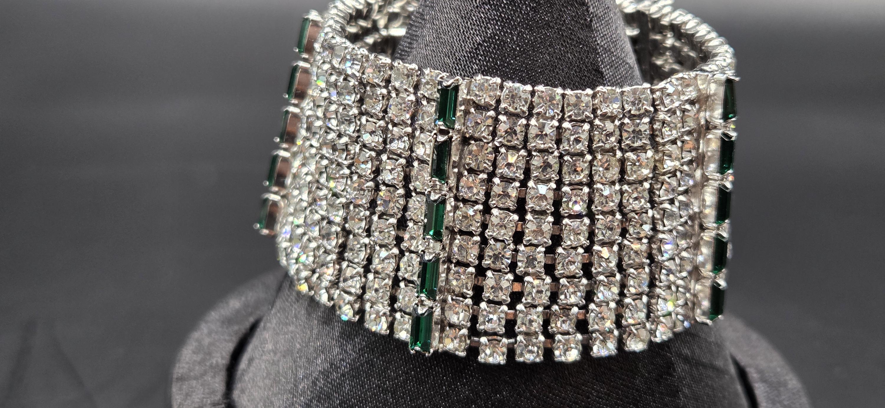 Vintage Hobe Rhinestone Cocktail Bracelet Cuff Box Clasp Baguette - Etsy