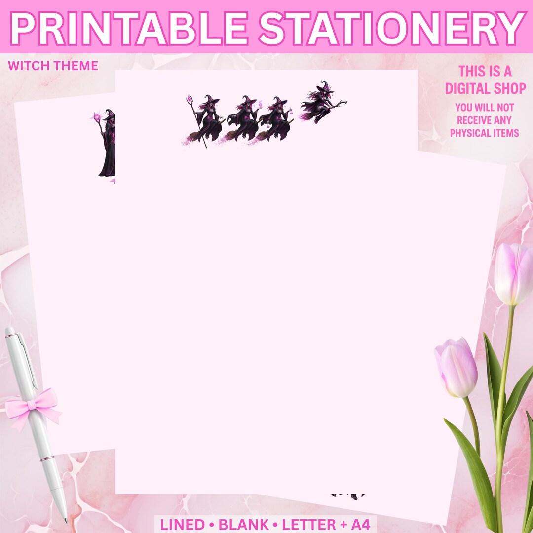 Halloween Witch Stationery Set | 3 Spooky Cute Designs | Lined, Blank ...