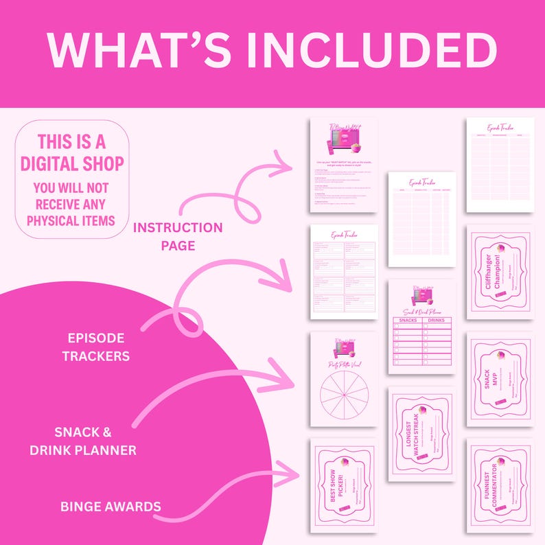 TV Binge Night Printable Activity Kit | 20+ Page Streaming Party Pack ...