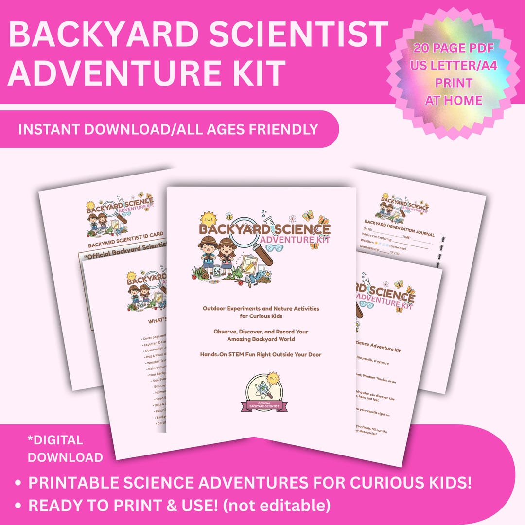 Backyard Science Adventure Kit | 20 Printable Experiments & Activities ...
