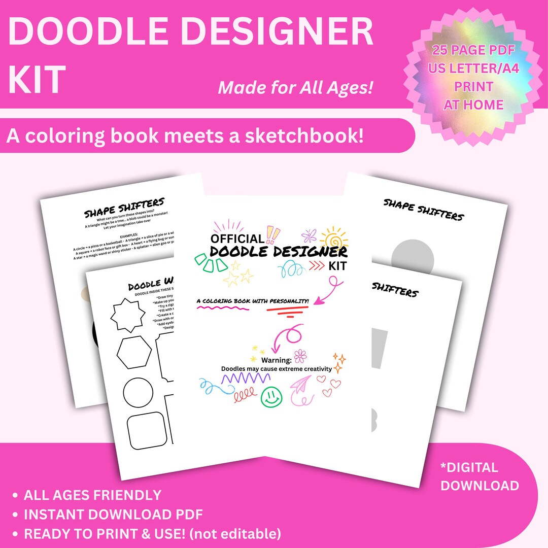 Official Doodle Designer Kit | Printable Doodle Art Activities | Shape ...