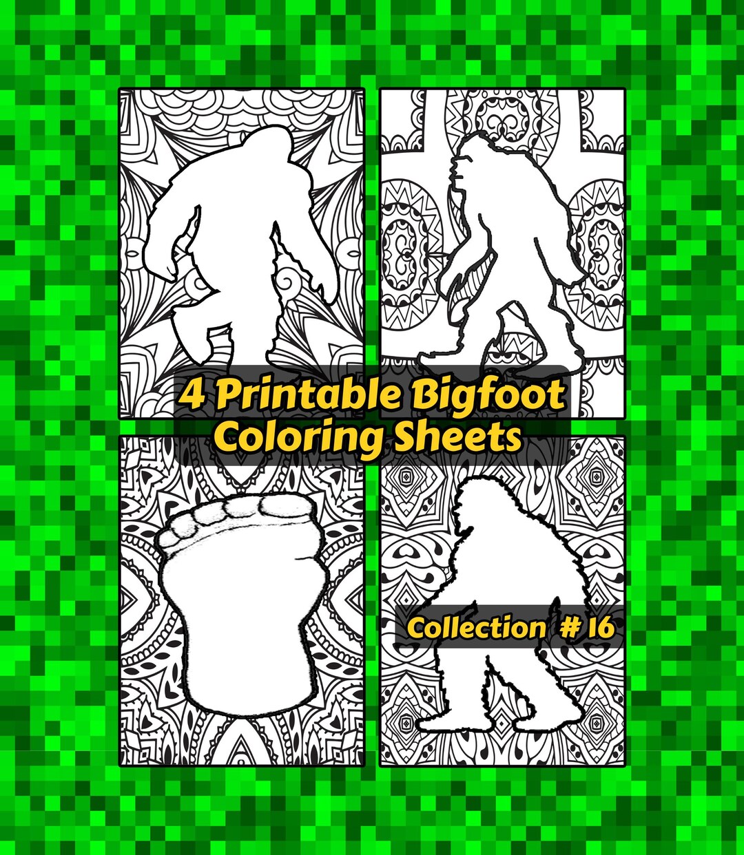 Bigfoot Coloring Sheets for Kids & Adults - Instant Print at Home ...