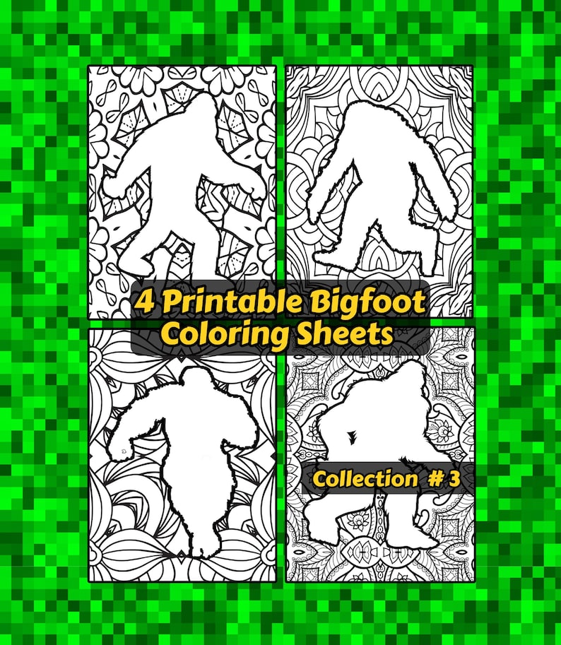 Bigfoot Coloring Pages for Kids and Adults - Four Print at Home Bigfoot ...